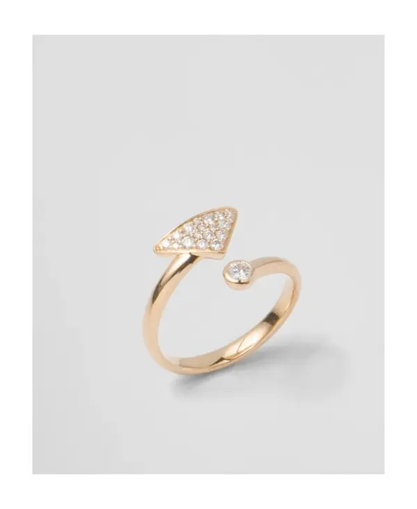 Prada Eternal Gold Contrarié Ring In Gold With Diamonds