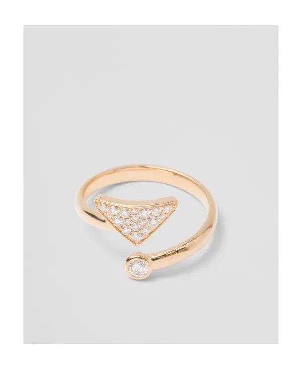 Prada Eternal Gold Contrarié Ring In Gold With Diamonds