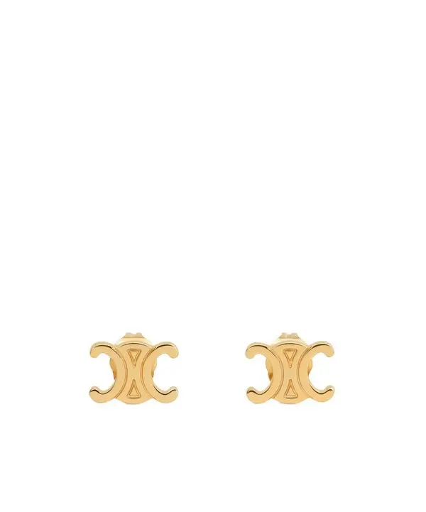 Celine Triomphe Studs In Brass With Gold Finish - Yellow