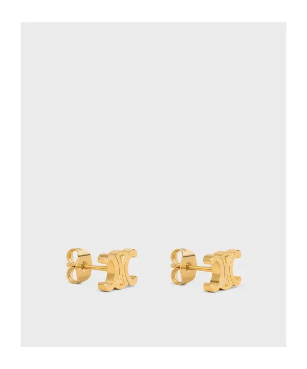 Celine Triomphe Studs In Brass With Gold Finish