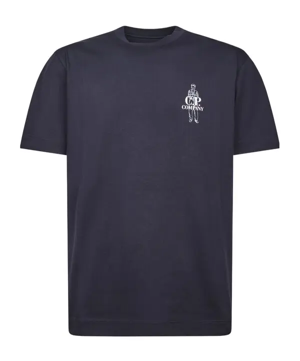 C.P. COMPANY Logo Embroidered Crewneck T-shirt - Black
