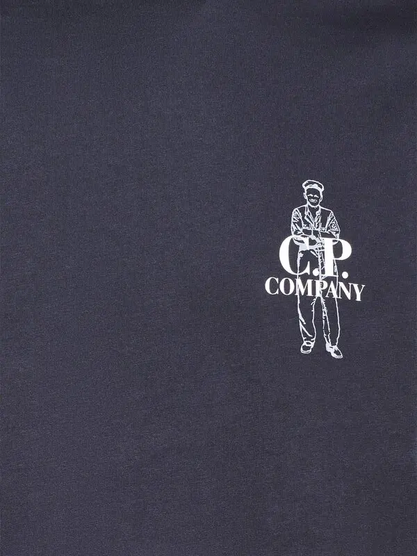 C.P. COMPANY Logo Embroidered Crewneck T-shirt - Black