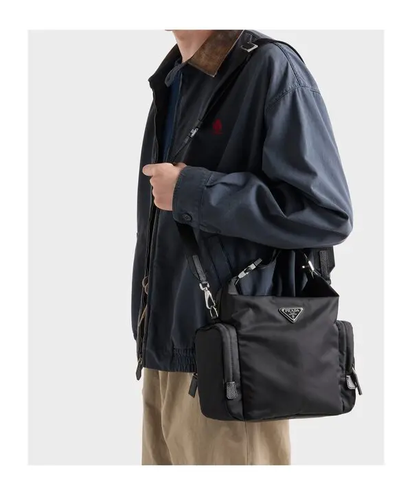 Prada Re-nylon And Saffiano Leather Shoulder Bag