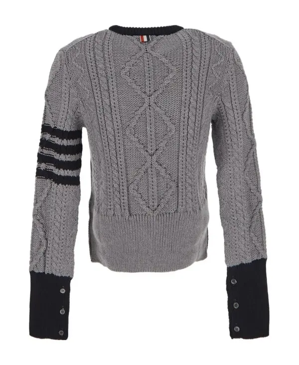 Thom Browne Signature 4-bar Stripe Crewneck Pullover