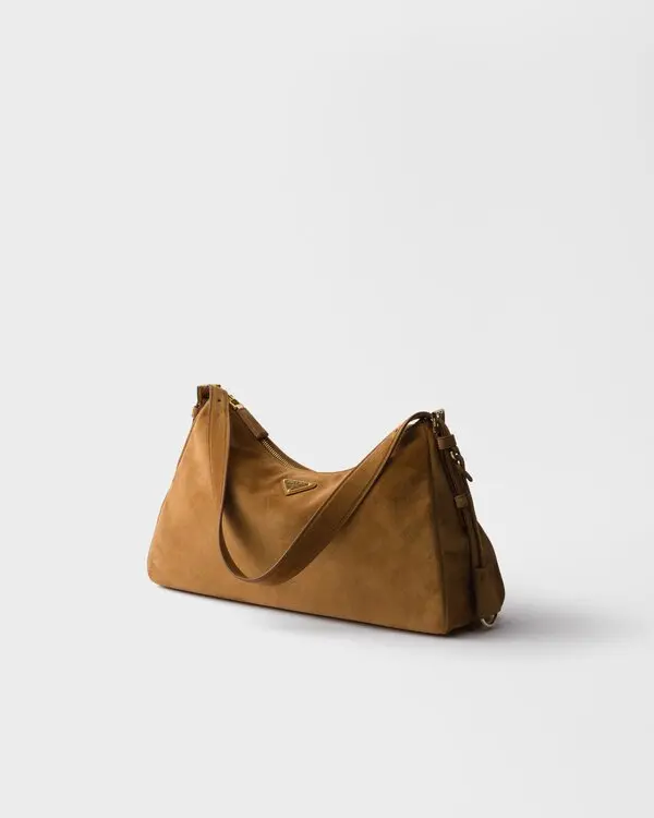 Prada Aimèe Large Suede Shoulder Bag