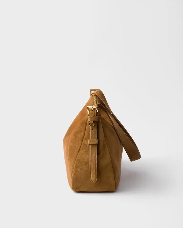 Prada Aimèe Large Suede Shoulder Bag