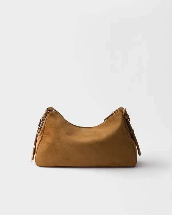 Prada Aimèe Large Suede Shoulder Bag