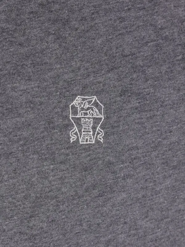 Brunello Cucinelli Logo Embroidered Long-sleeved Polo Shirt