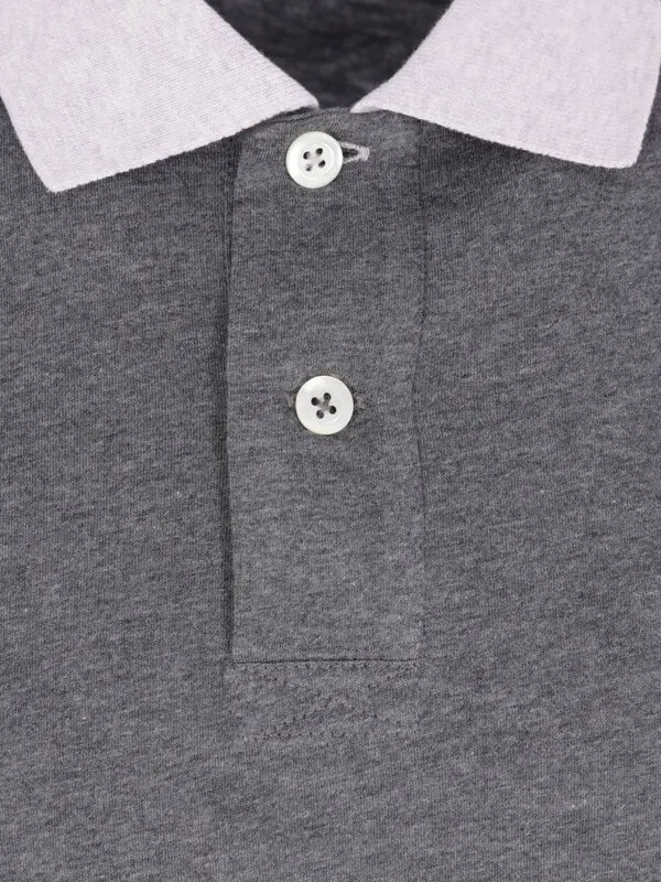 Brunello Cucinelli Logo Embroidered Long-sleeved Polo Shirt