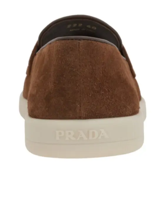 Prada Logo Plaque Slip-on Loafers