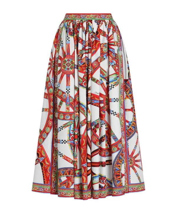 Dolce & Gabbana Carretto Printed Midi Skirt - Multicolour