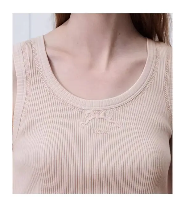 Dior Embroidered Fitted Tank Top