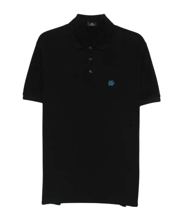 Etro Pegaso-embroidered Polo Shirt - Black