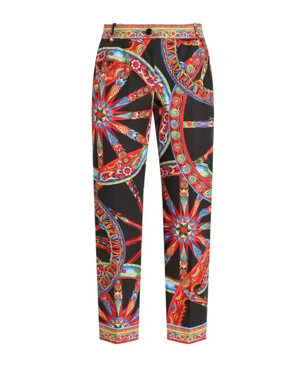Dolce & Gabbana Carretto-print Poplin Trousers