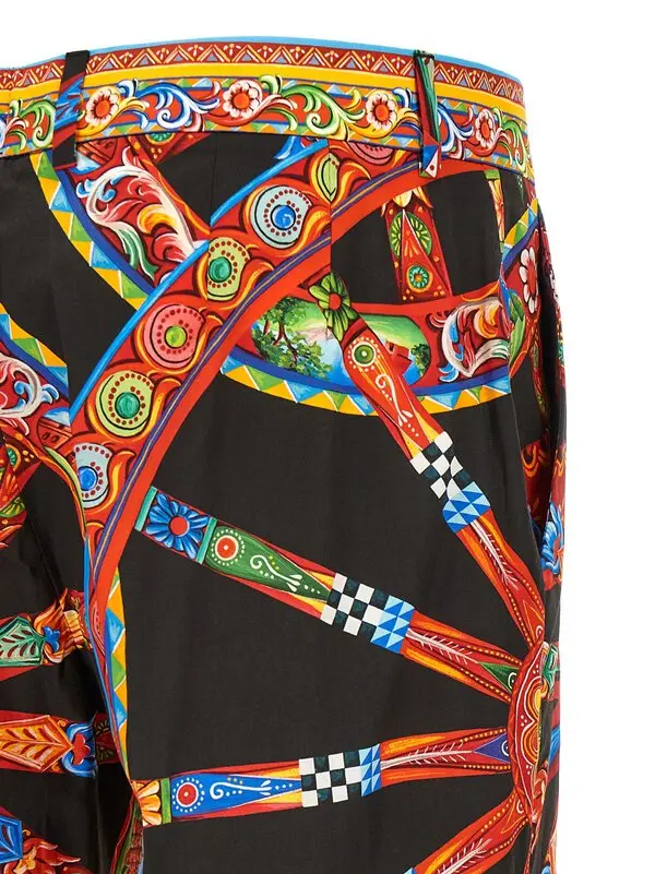 Dolce & Gabbana Carretto-print Poplin Trousers