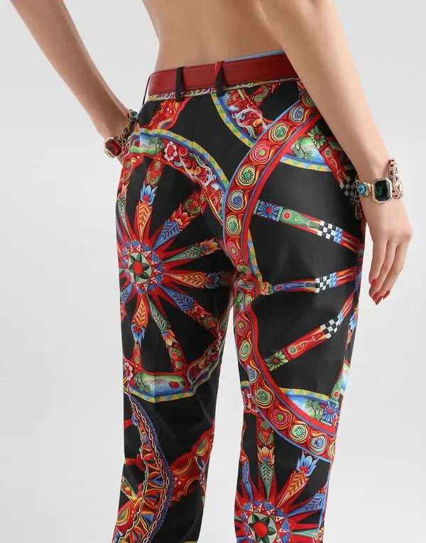 Dolce & Gabbana Carretto-print Poplin Trousers