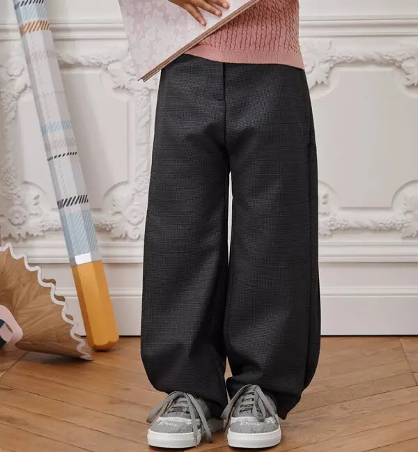 Dior Wool Houndstooth Wide-leg Trousers