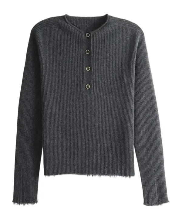 UMA WANG Henley Knit Top