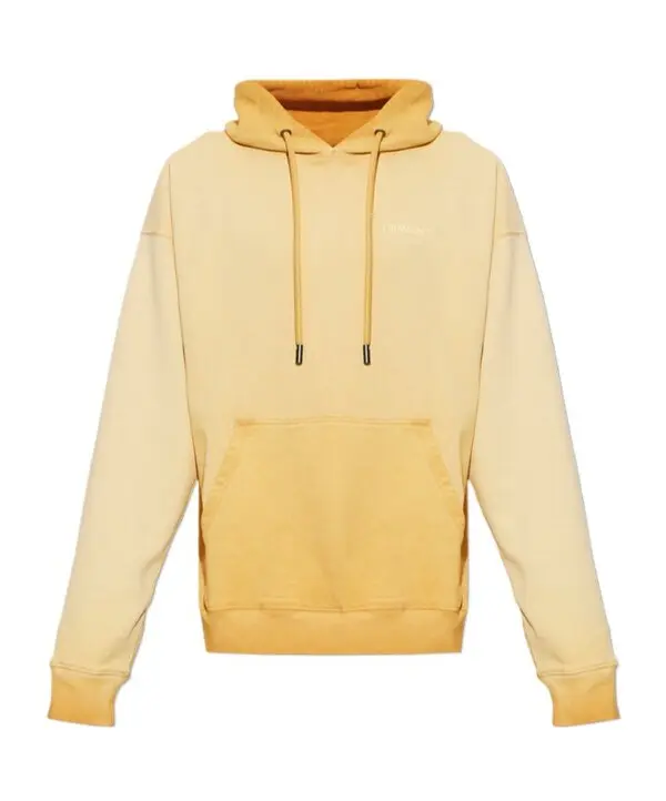 Off-White Logo Embroidered Drawstring Hoodie - No