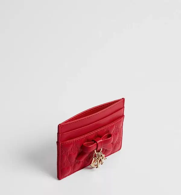 Dior Qixi Lady Freesia Card Holder - Red