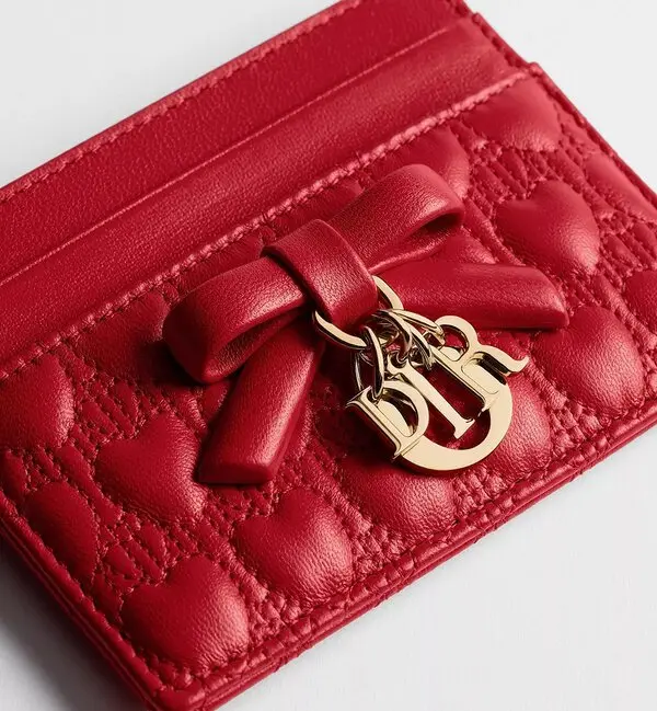 Dior Qixi Lady Freesia Card Holder - Red