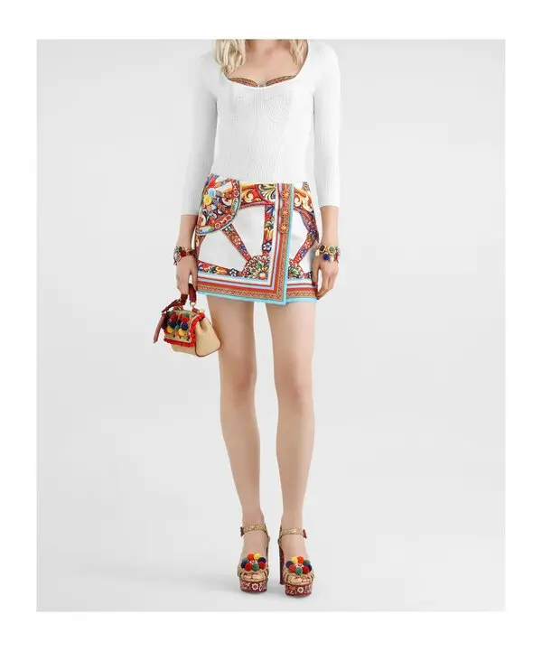 Dolce & Gabbana Carretto-print Fabric Mini Skirt