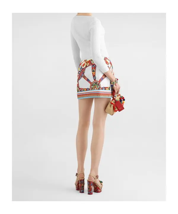 Dolce & Gabbana Carretto-print Fabric Mini Skirt