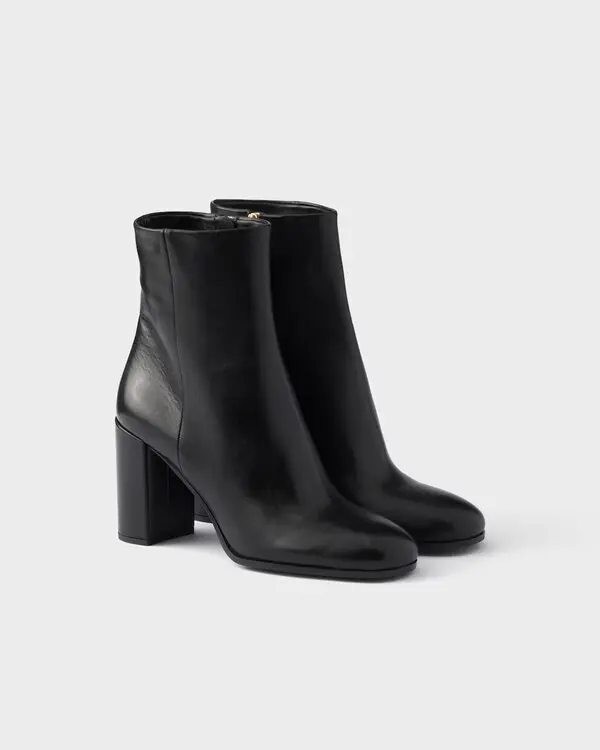 Prada Leather Block-heeled Boots