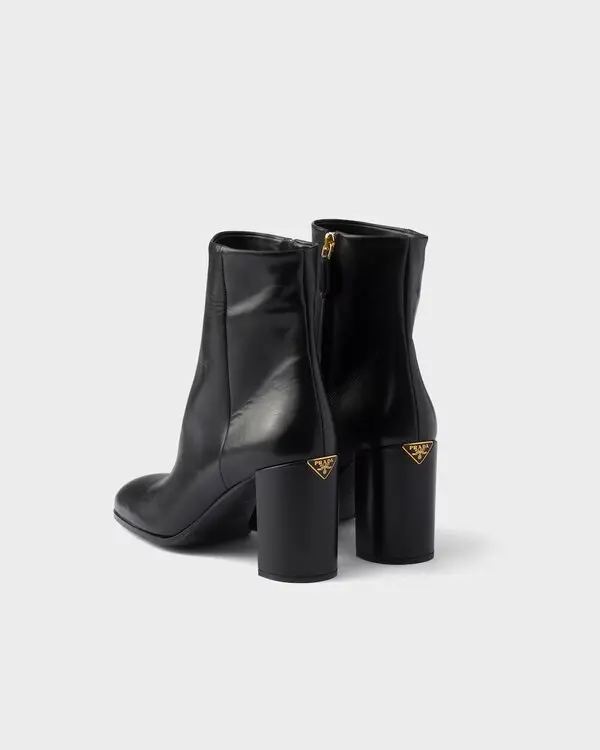 Prada Leather Block-heeled Boots