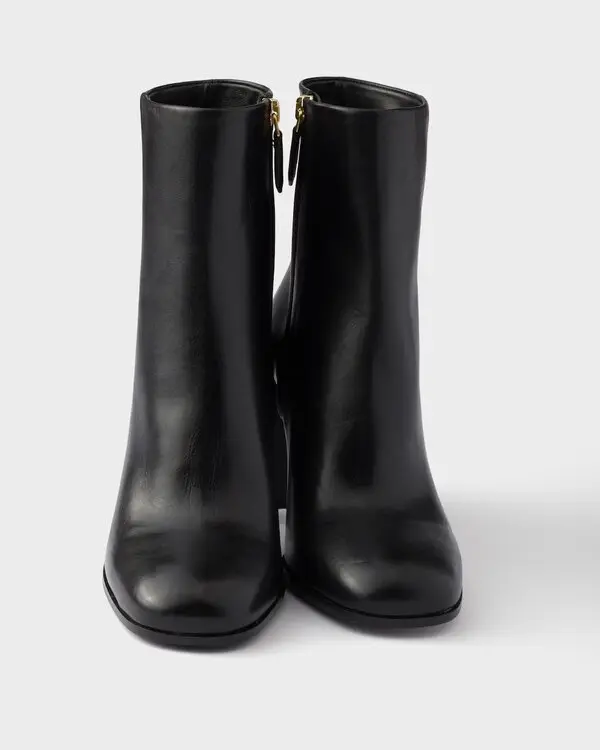 Prada Leather Block-heeled Boots