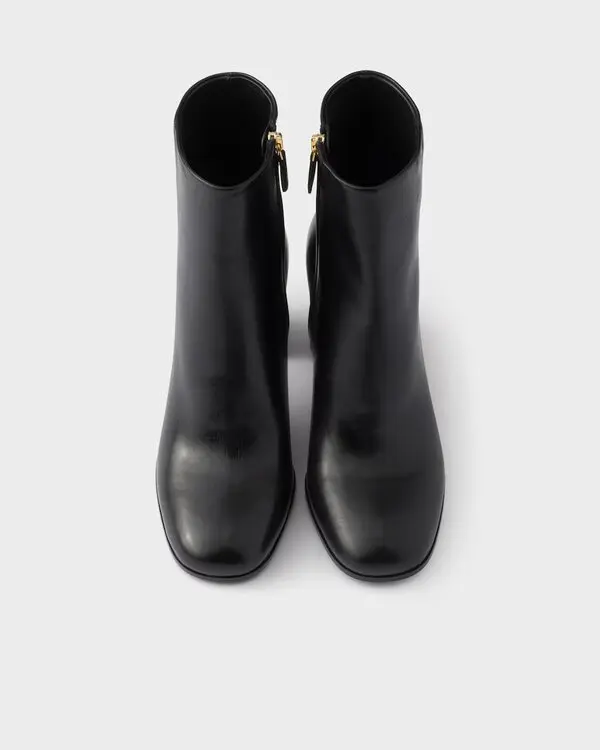 Prada Leather Block-heeled Boots