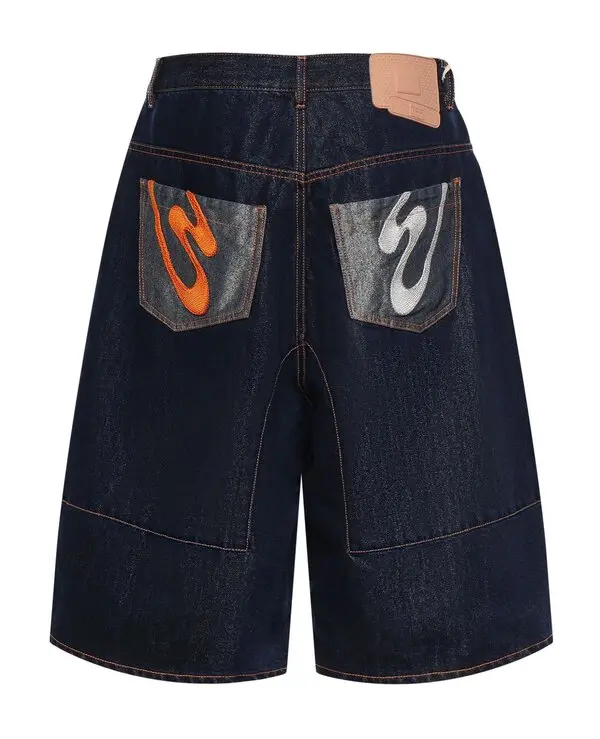 PDFCHANNEL Logo Denim Shorts