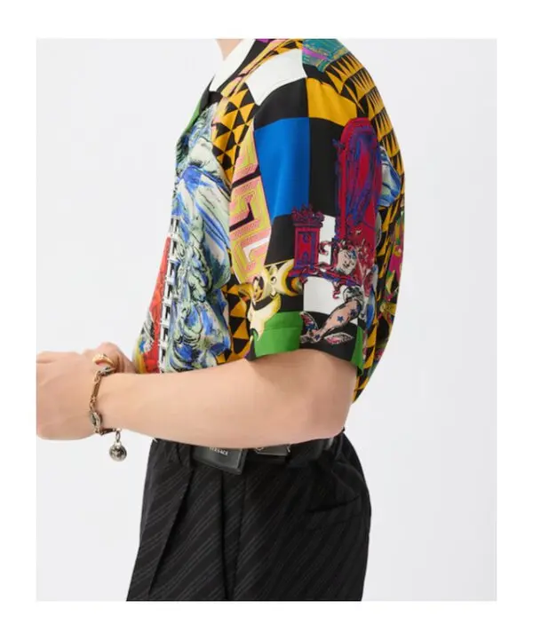Versace Printed Silk Twill Regular Shirt