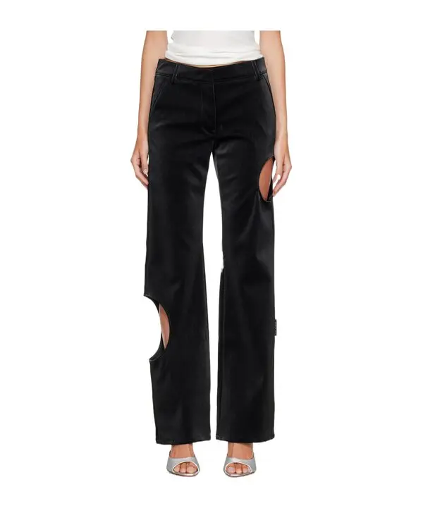 Off-White Velvet Coated Meteor Faux-leather Pants