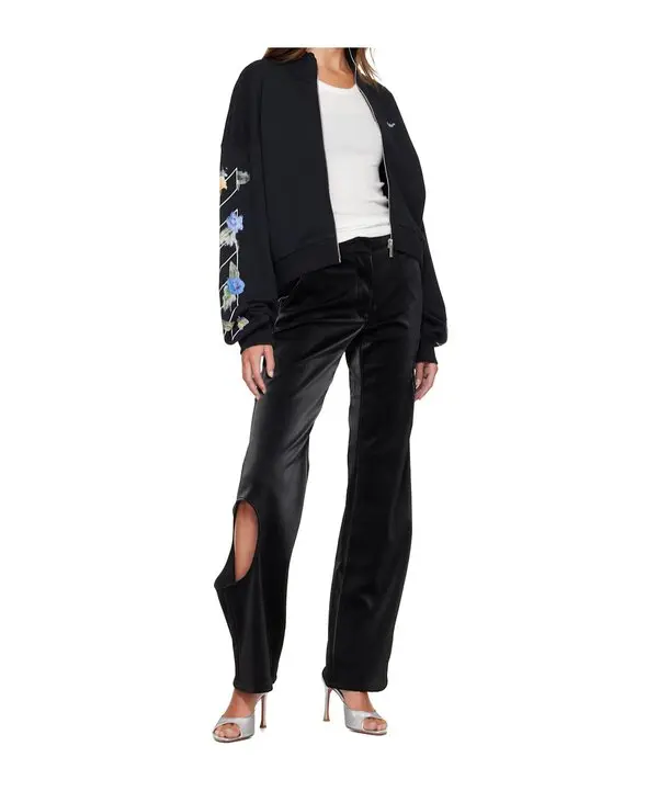 Off-White Velvet Coated Meteor Faux-leather Pants