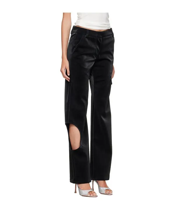 Off-White Velvet Coated Meteor Faux-leather Pants