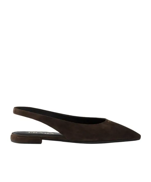 Prada Suede Ballerinas - Dark Brown