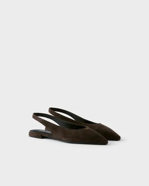 Prada Suede Ballerinas - Dark Brown