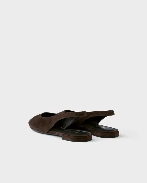 Prada Suede Ballerinas - Dark Brown