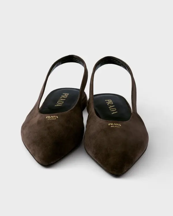 Prada Suede Ballerinas - Dark Brown