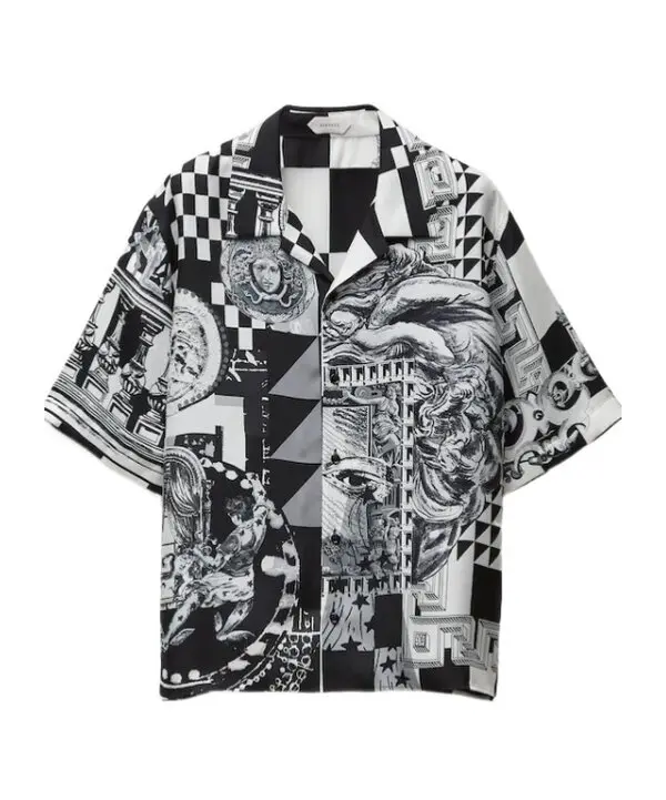 Versace Printed Silk Twill Regular Shirt