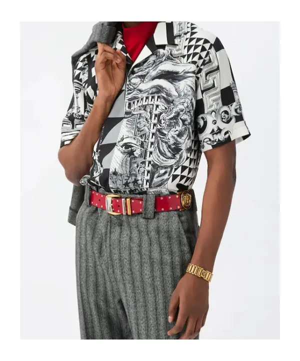 Versace Printed Silk Twill Regular Shirt