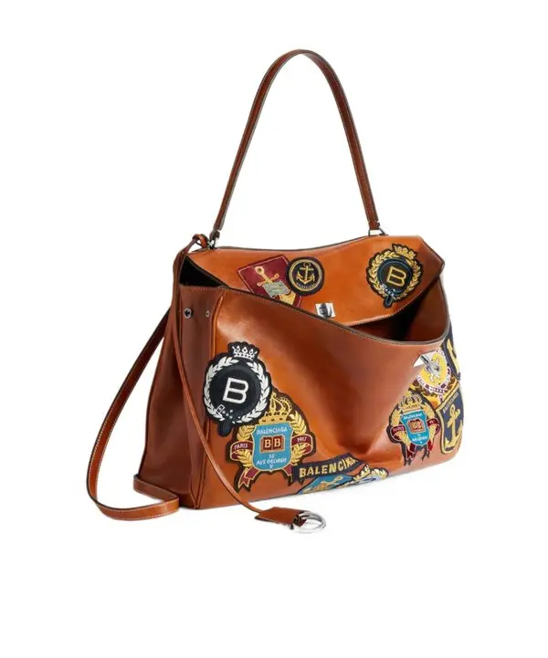 Balenciaga Rodeo Handbag Large In New Tan/multicolor