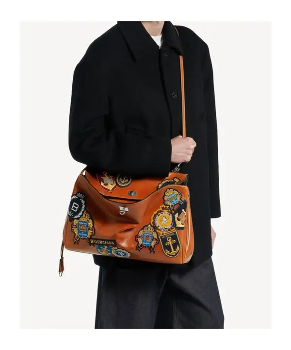 Balenciaga Rodeo Handbag Large In New Tan/multicolor