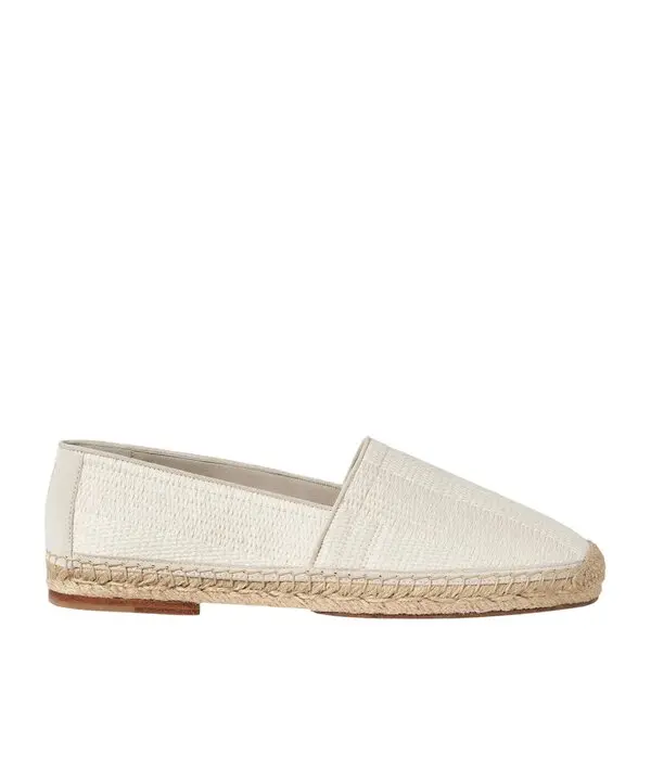 Brunello Cucinelli Techno Raffia And Suede Espadrilles With Piping