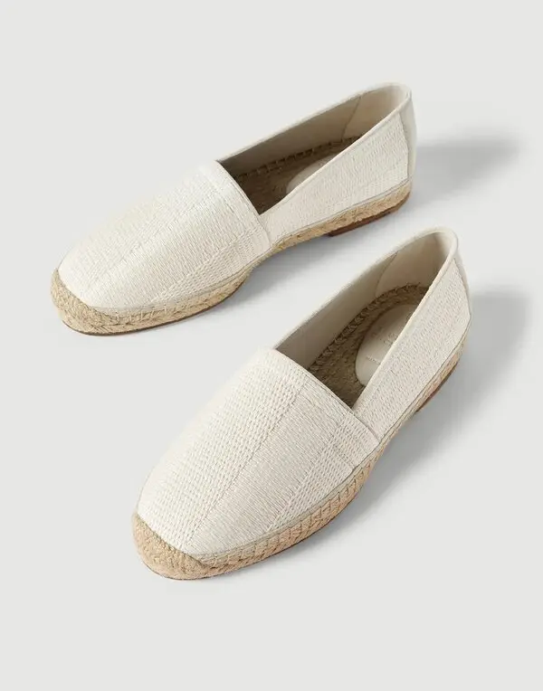 Brunello Cucinelli Techno Raffia And Suede Espadrilles With Piping