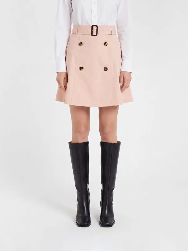 Burberry Buttoned Belted Skirt