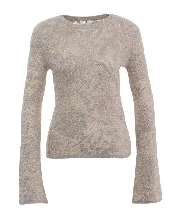 Liu Jo Floral-jacquard Crewneck Jumper - Nude