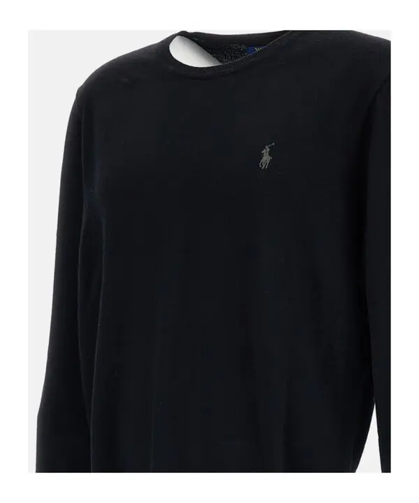Polo Ralph Lauren Embroidered Logo Wool Jumper - Black
