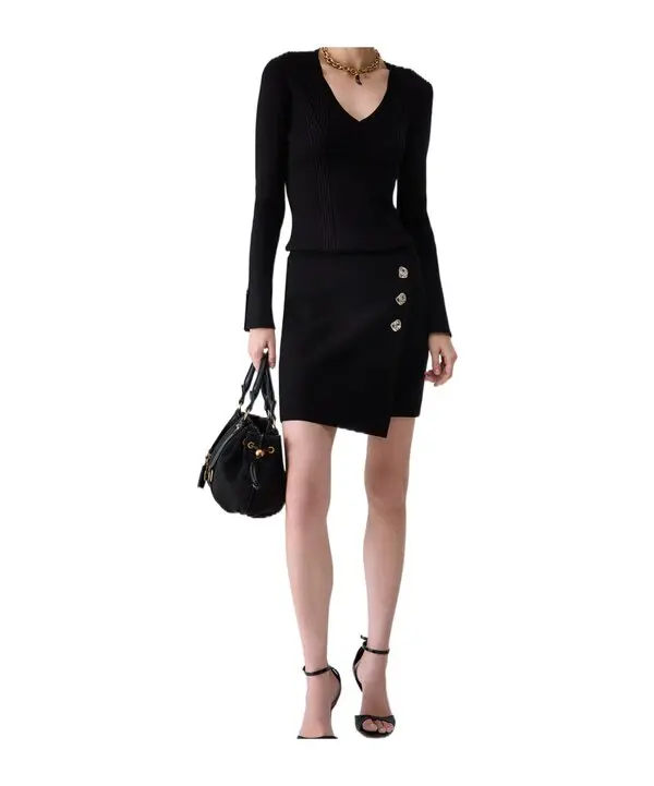 Liu Jo Asymmetrical Knit Mini Skirt